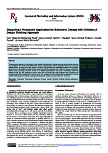 Designing a persuasive application for behaviour change with children: a design thinking ...
